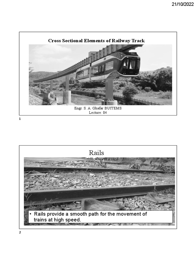 Cross Sectional Elements of Railway Track | PDF | Track Gauge | Rail ...