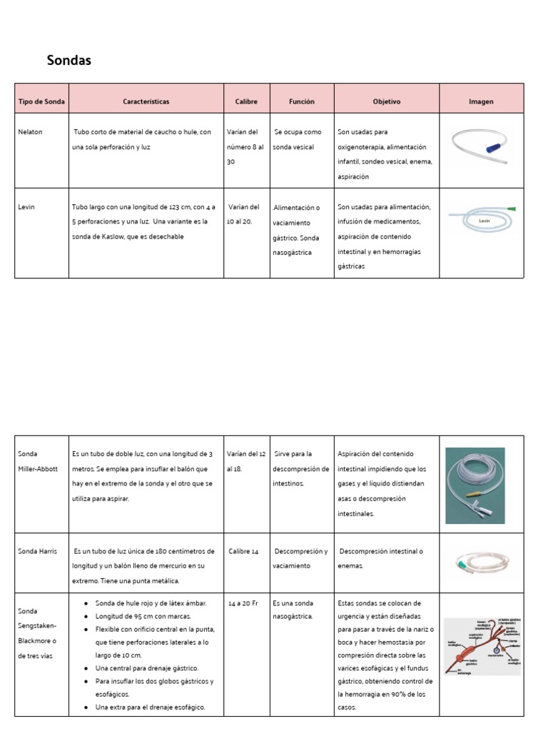 Tipos Y Características De Sondas Médicas Pdf Vejiga Urinaria