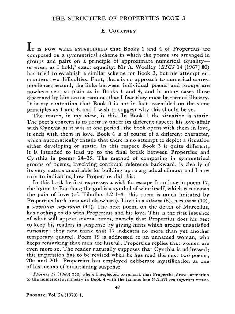 Structure Analysis of Propertius Book 3 | PDF | Ovid