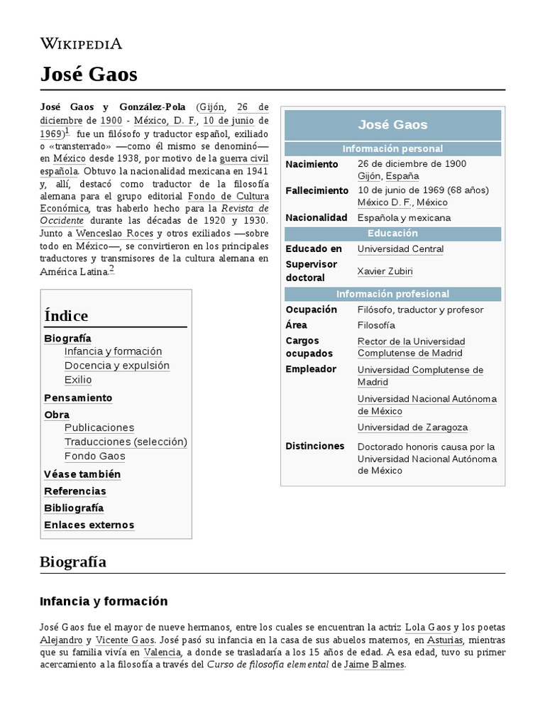 José Gaos | PDF | Filosofía | Historia