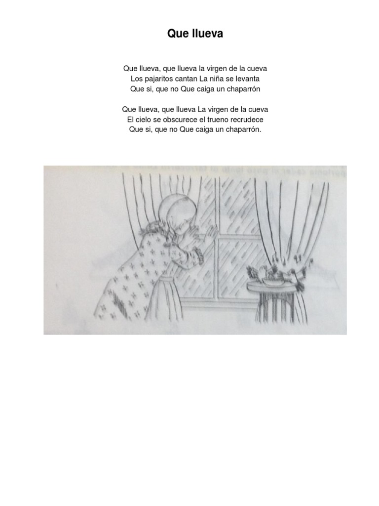 Que Llueva CANCION 1 GRADO | PDF