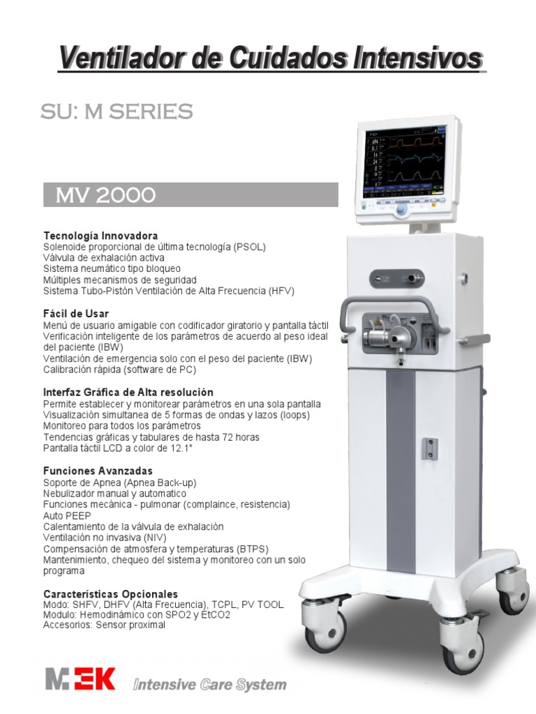 Ficha Tecnica Mek MV2000 | PDF | Sistema respiratorio
