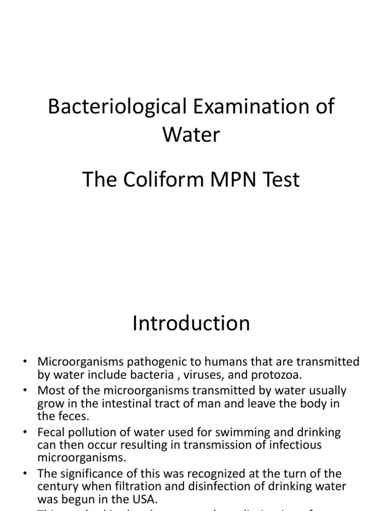 MPN Test | PDF | Microbiology | Medical Specialties