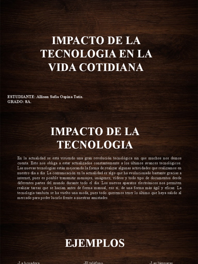 Impacto de la Tecnología en la Vida Diaria | PDF | Licuadora ...