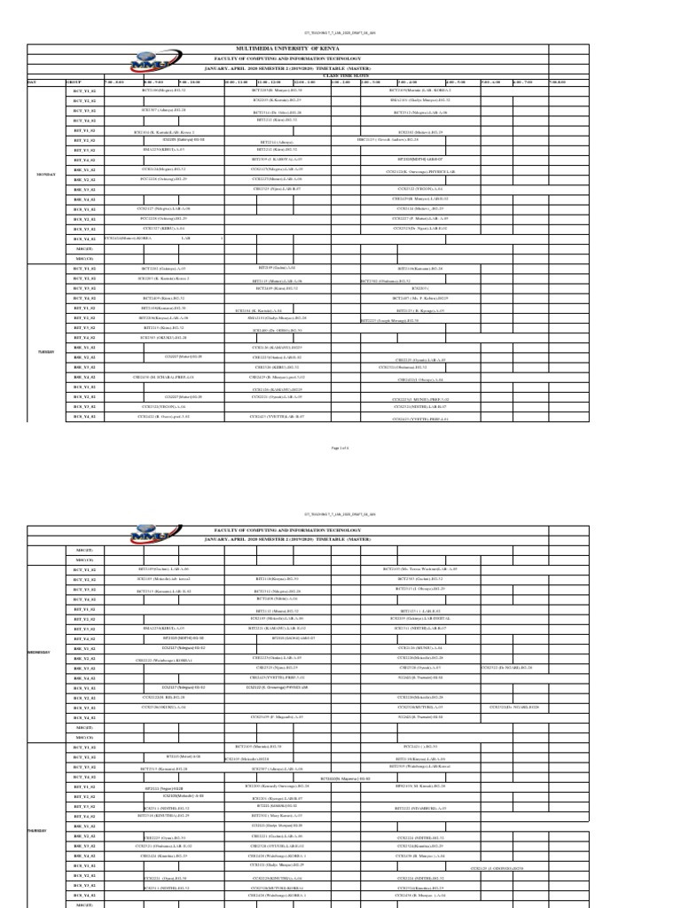 Timetable | PDF | Computer Programming | Information System