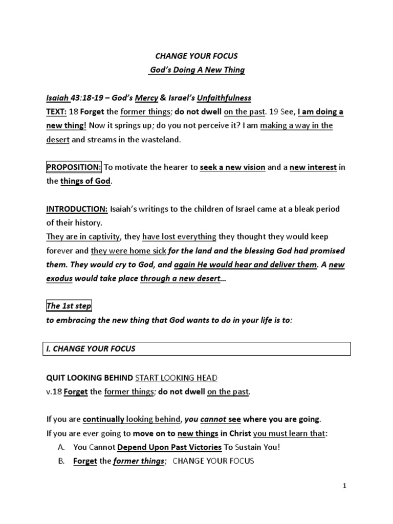 Change Your Focus | PDF | God | Mercy