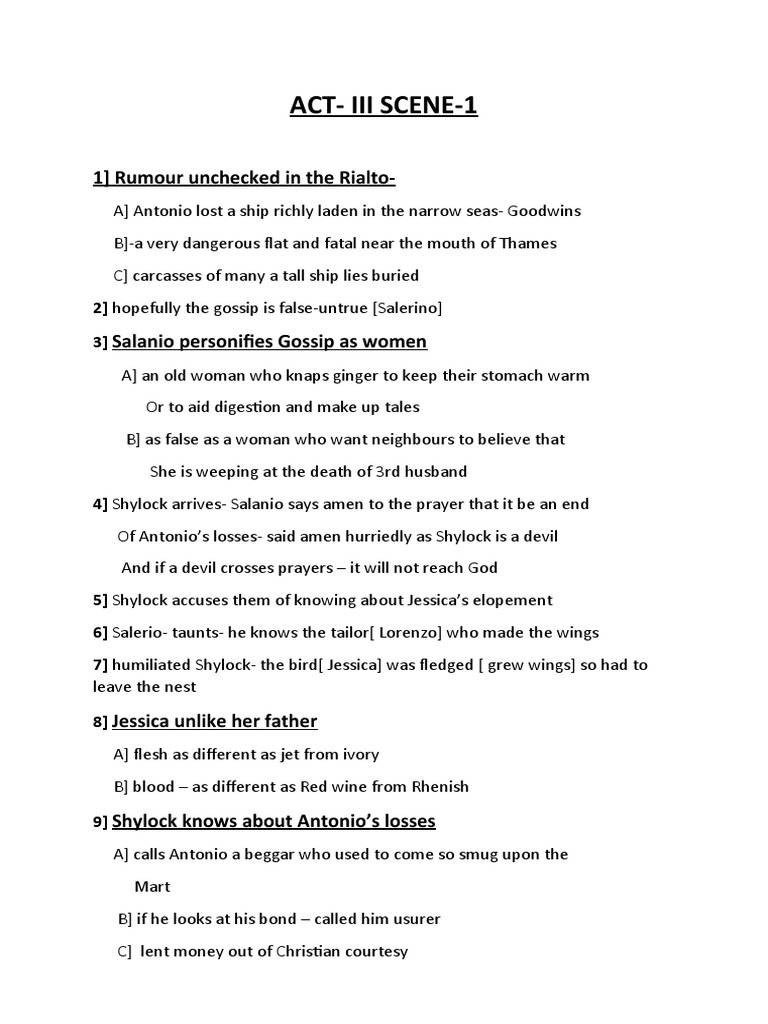 Act 3 Scene 1 | Descargar gratis PDF | Shylock