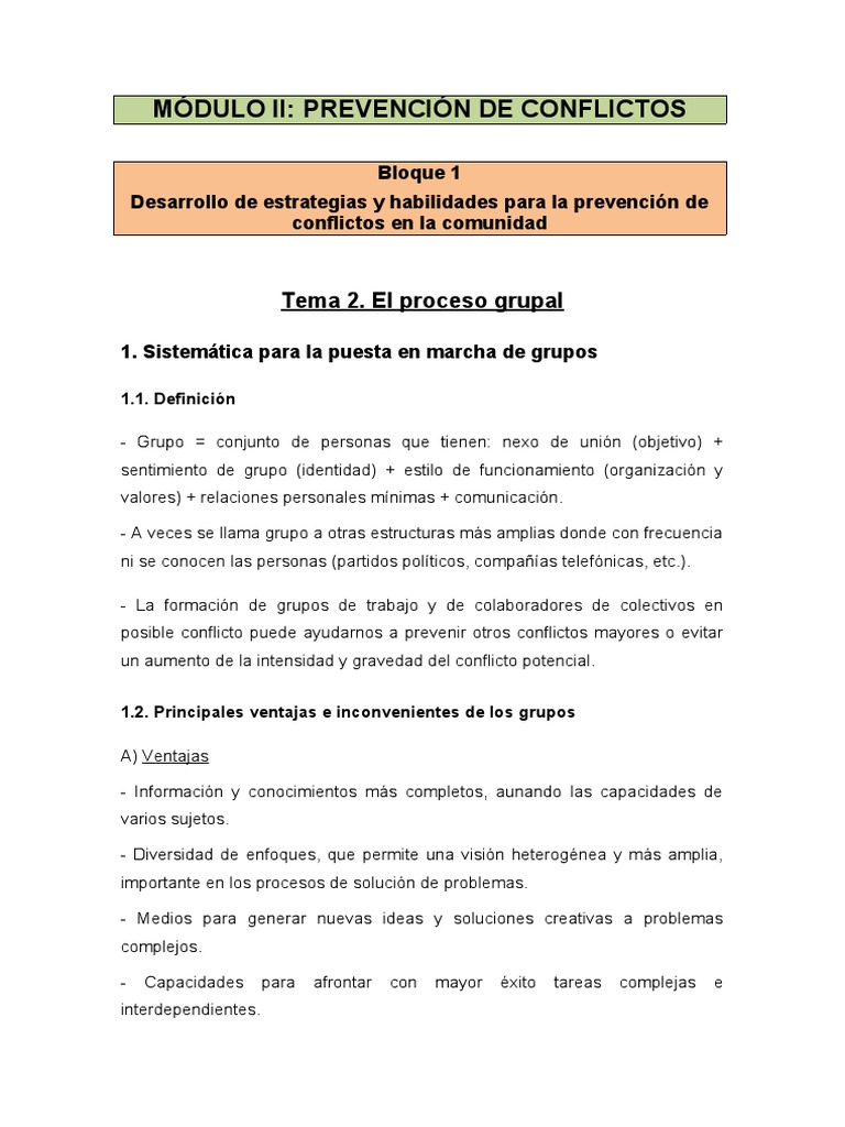 Tema 2. El Proceso Grupal | PDF | Toma de decisiones | Sicología