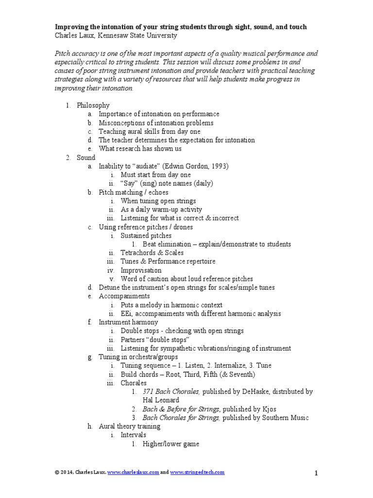 Improve The Intonation of Your String Students | PDF | Violin | Harmony