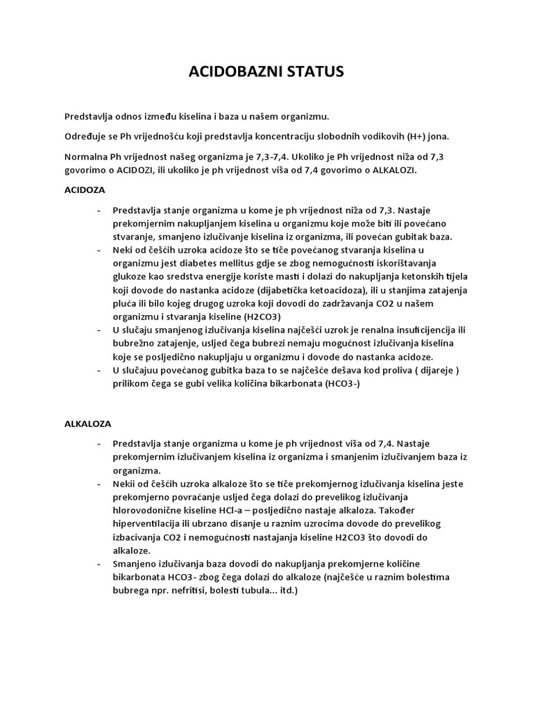 Acidobazni Status | PDF