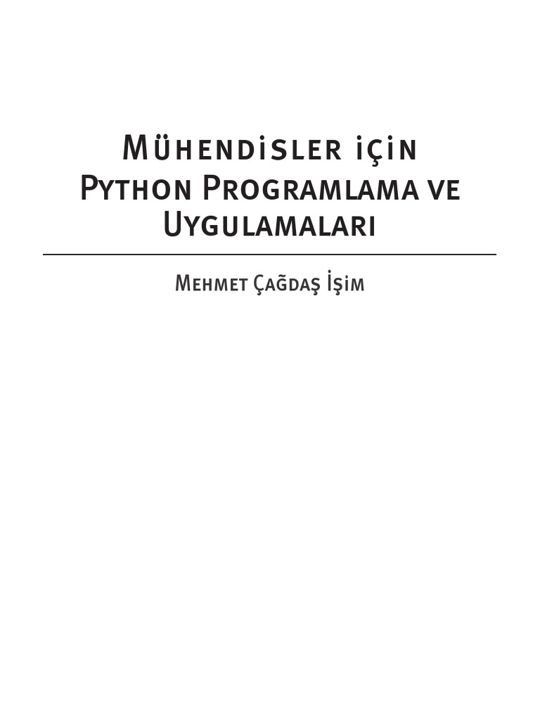 Muhendisler Icin Python Programlama Ve Uygulamalari | PDF