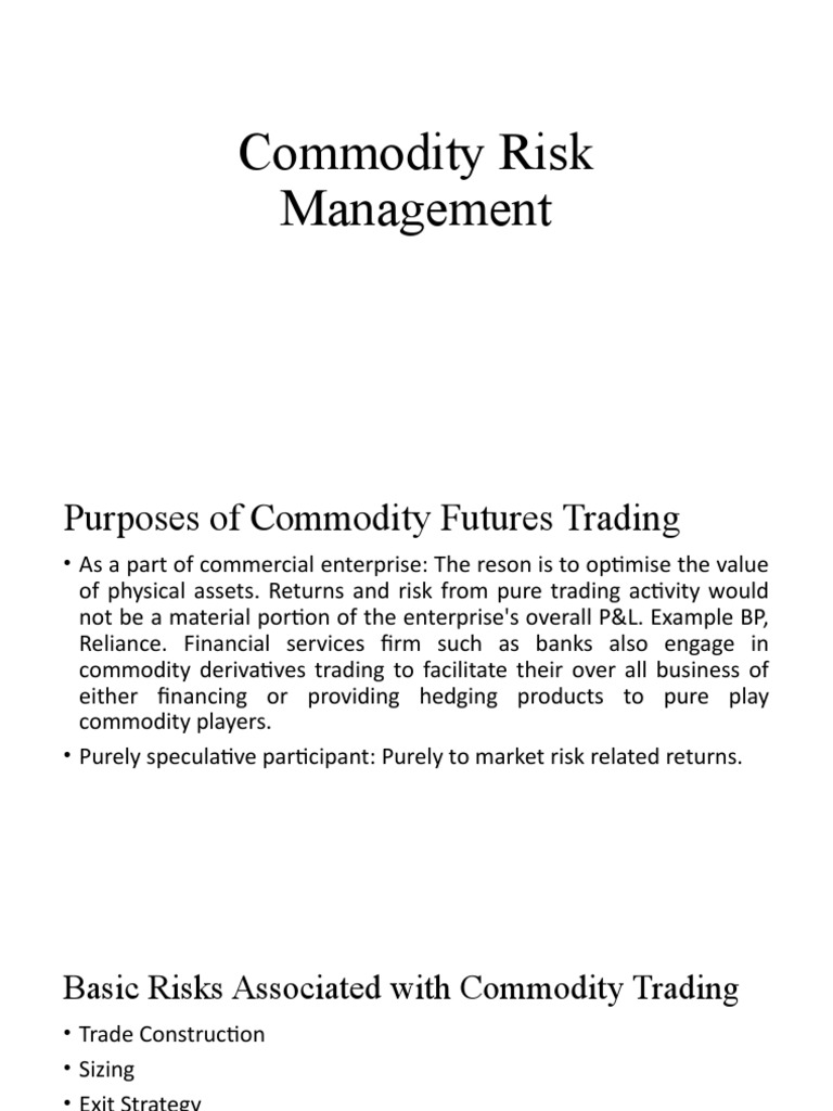 Commodity Risk Management | PDF | Option (Finance) | Futures Contract