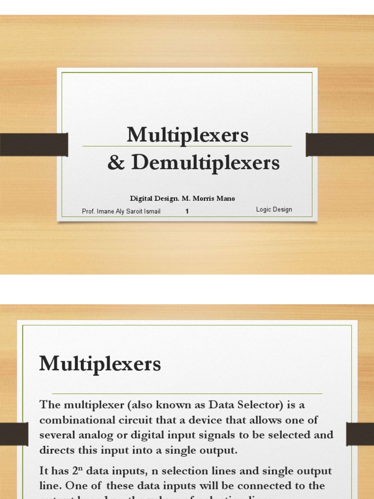 10-Multiplexers and Demultiplexers Lecture | PDF | Multiplexing ...