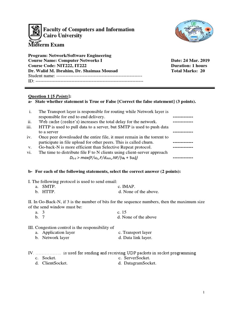 Network Midterm | Download Free PDF | Computer Network | Hypertext Transfer Protocol