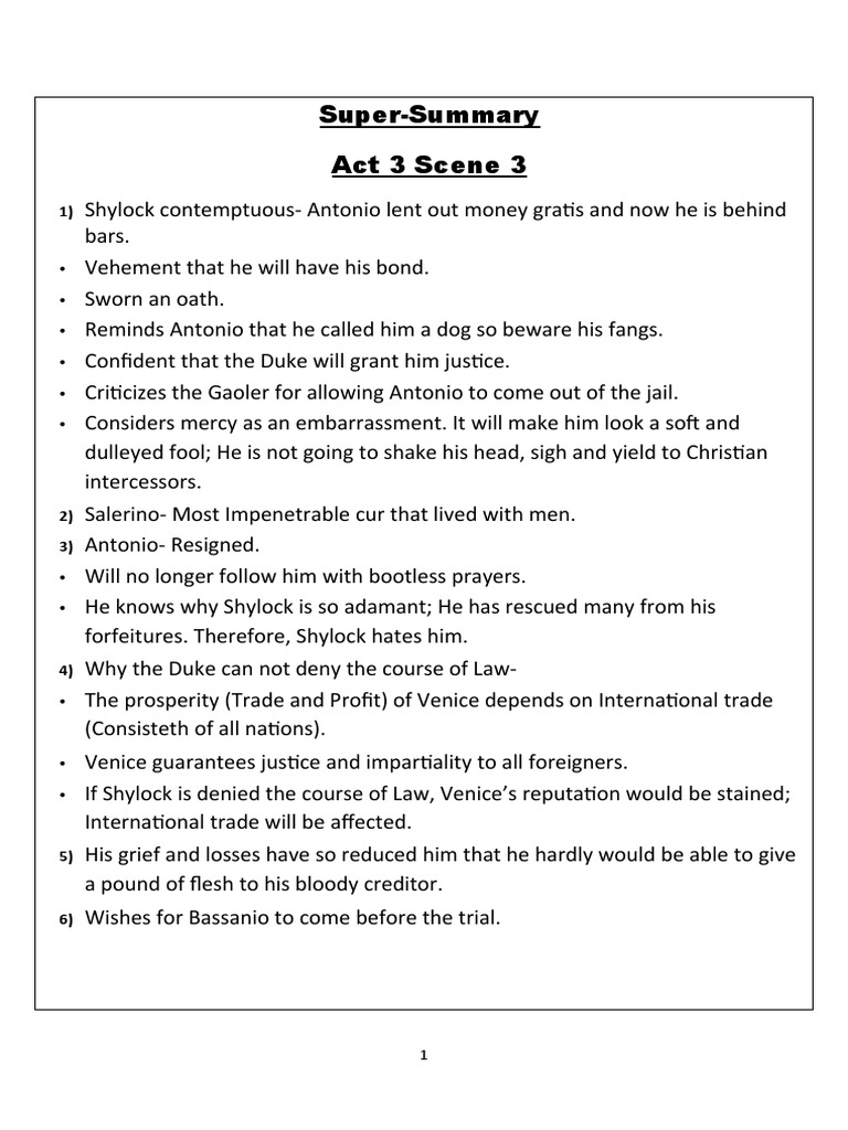 Act 3 Scene 3 Summary | PDF