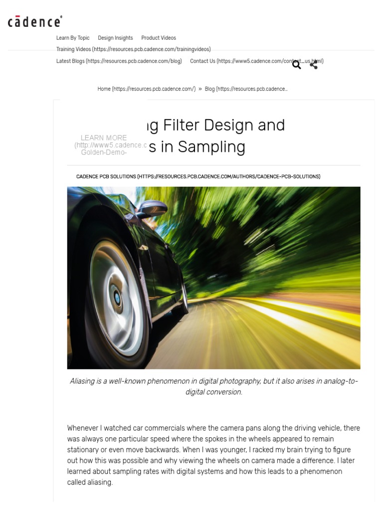 Anti-Aliasing Filter Design and Applications in Sampling - Advanced PCB Design Blog - Cadence ...