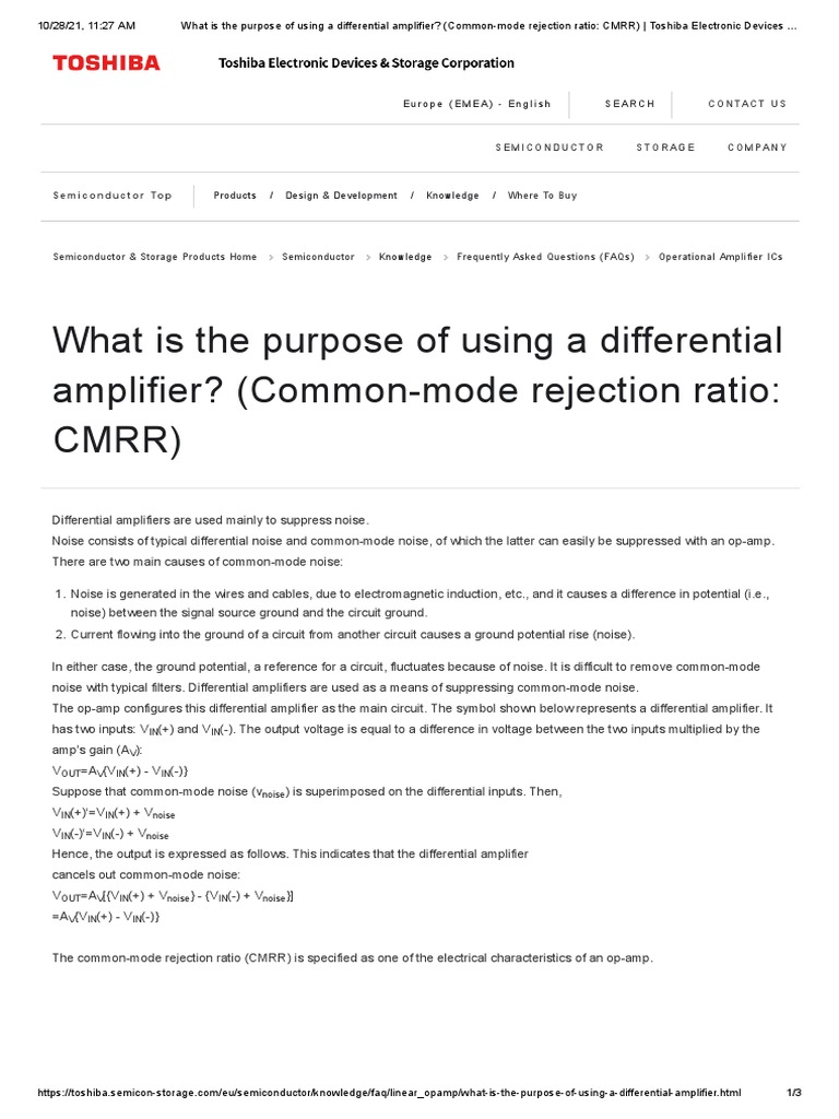 What Is The Purpose of Using A Differential Amplifier? (Common-Mode ...