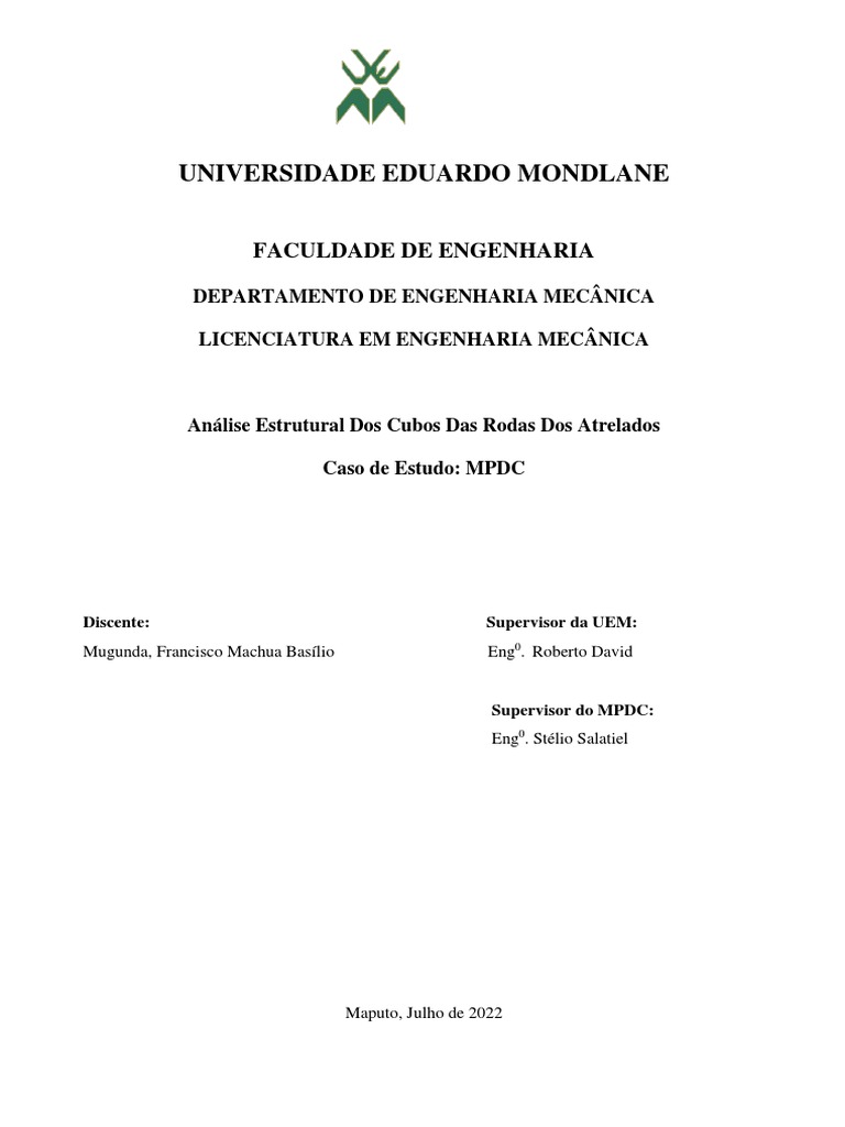 2022 - Magunda, Francisco Machua Basílio | PDF | Corrosão | Água