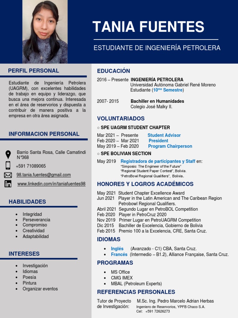 CV - Tania Fuentes 2da Conv Andina | PDF