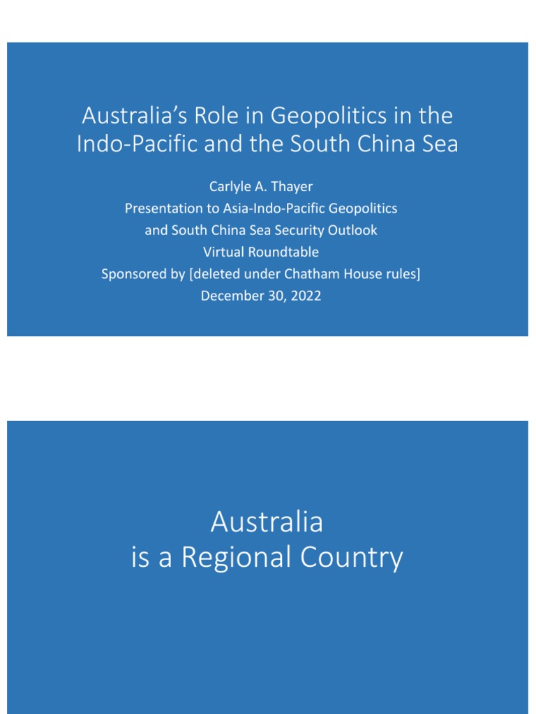 Thayer Indo Pacific Geopolitics And The South China Sea Disputes