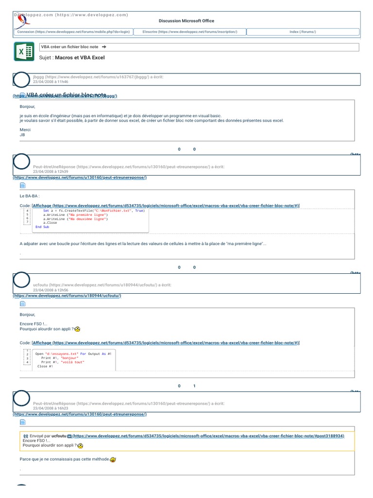 VBA Créer Un Fichier Bloc Note - Macros Et VBA Excel | PDF | Visual Basic for Applications ...