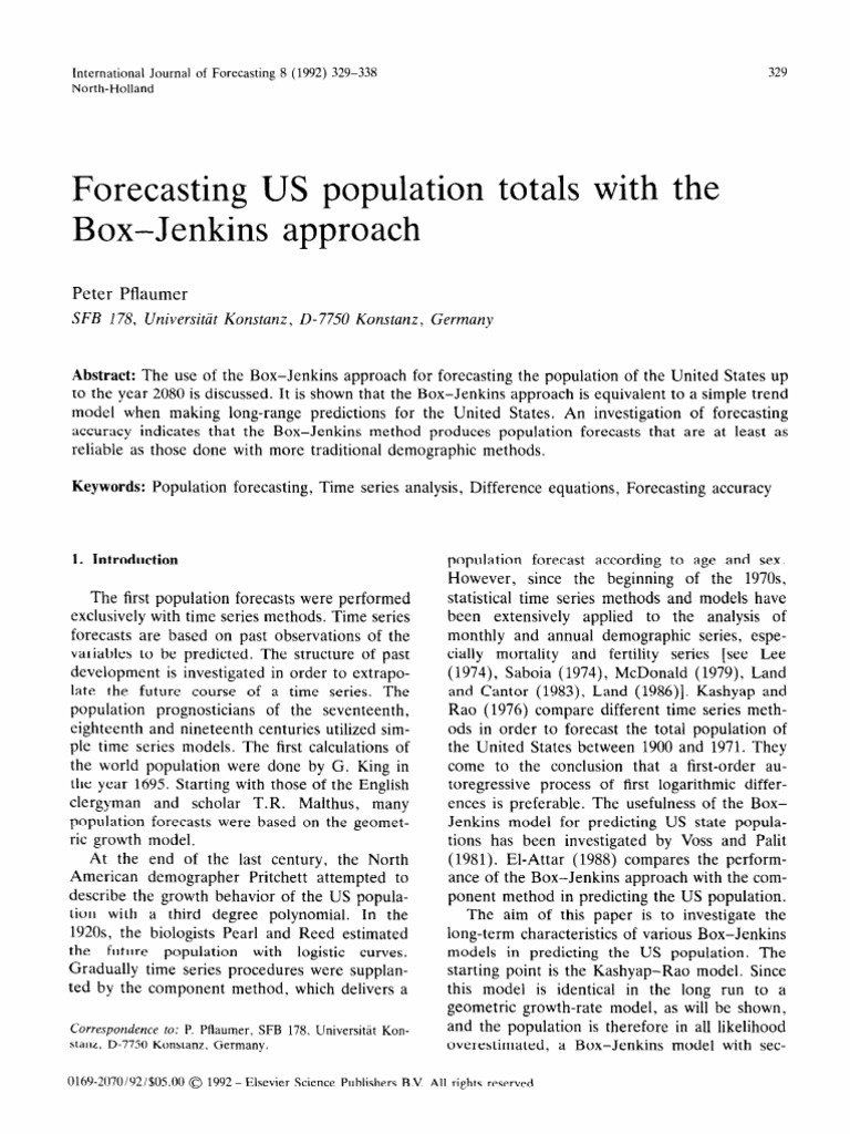 Forecasting US Population Totals With The Box-Jenkins Approach | PDF ...