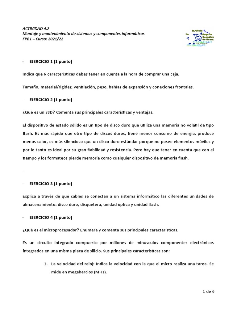 Actividad4.2 Yoel David Diego | Descargar gratis PDF | Microprocesador ...