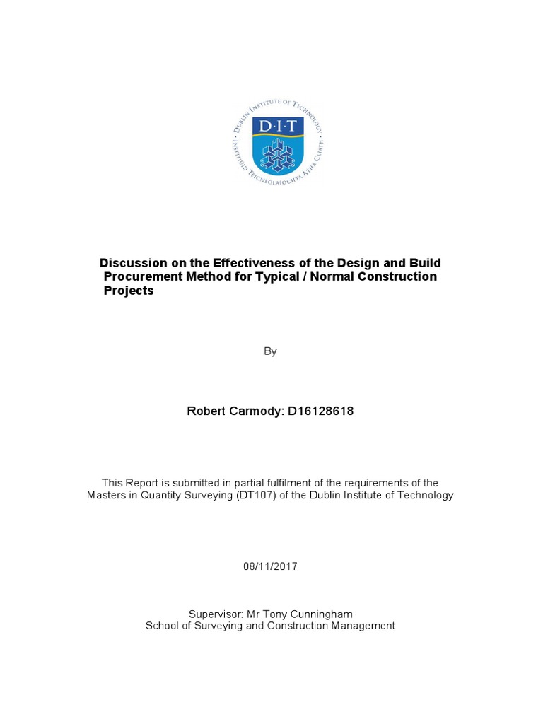 Design Build Project - QS Practice 1 | PDF | Procurement | Design