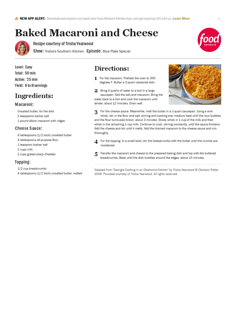 Baked Macaroni and Cheese Recipe | PDF | Macaroni And Cheese | Food ...