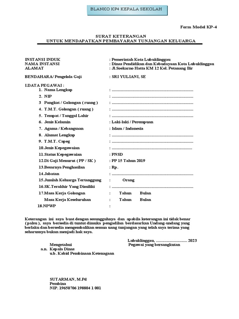 Blanko KP4 2023 | PDF