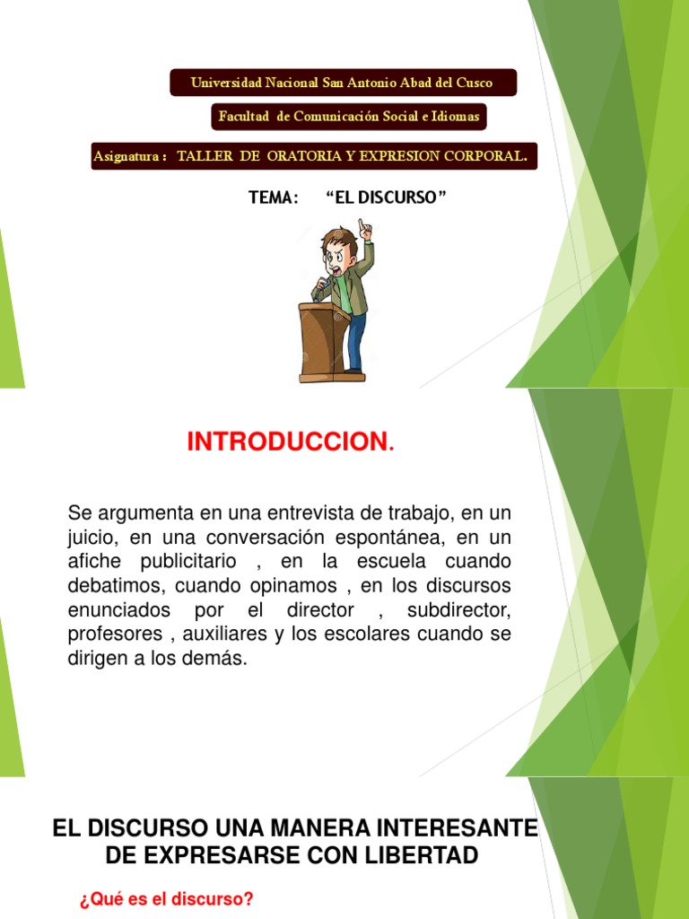 El Discurso | PDF | Hablar en público