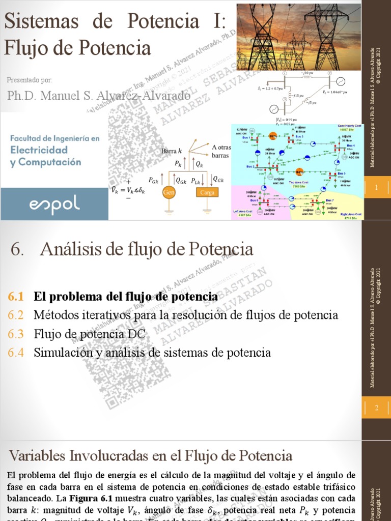 Análisis de Flujo de Potencia | PDF | Ecuaciones | Energia electrica