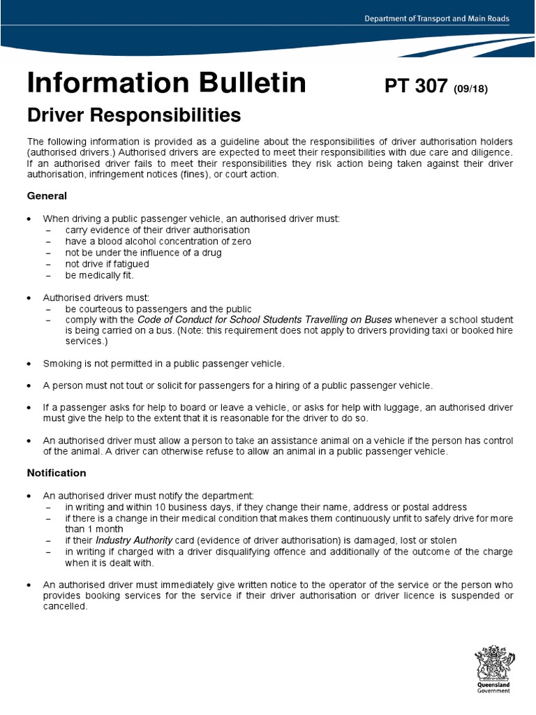 Driver Responsibility Part A | PDF | Bus | Vehicles