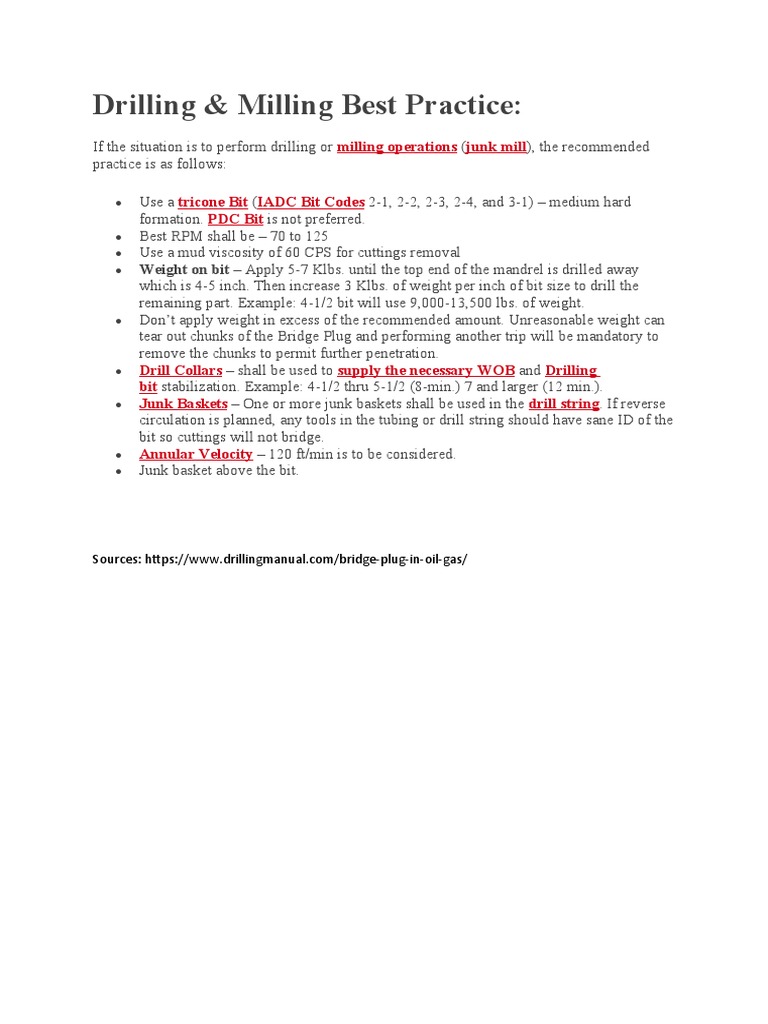Best Practices for Drilling Bridge Plugs | PDF | Technology & Engineering