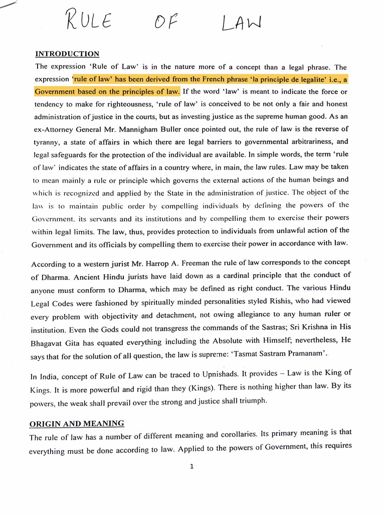 Rule of Law Notes | PDF | Rule Of Law | Justice