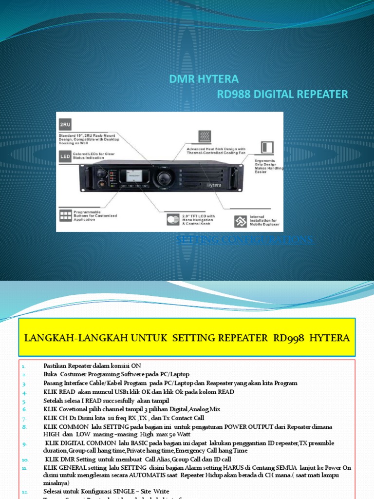 DMR Hytera Repeater Rd988 | PDF | Komputer
