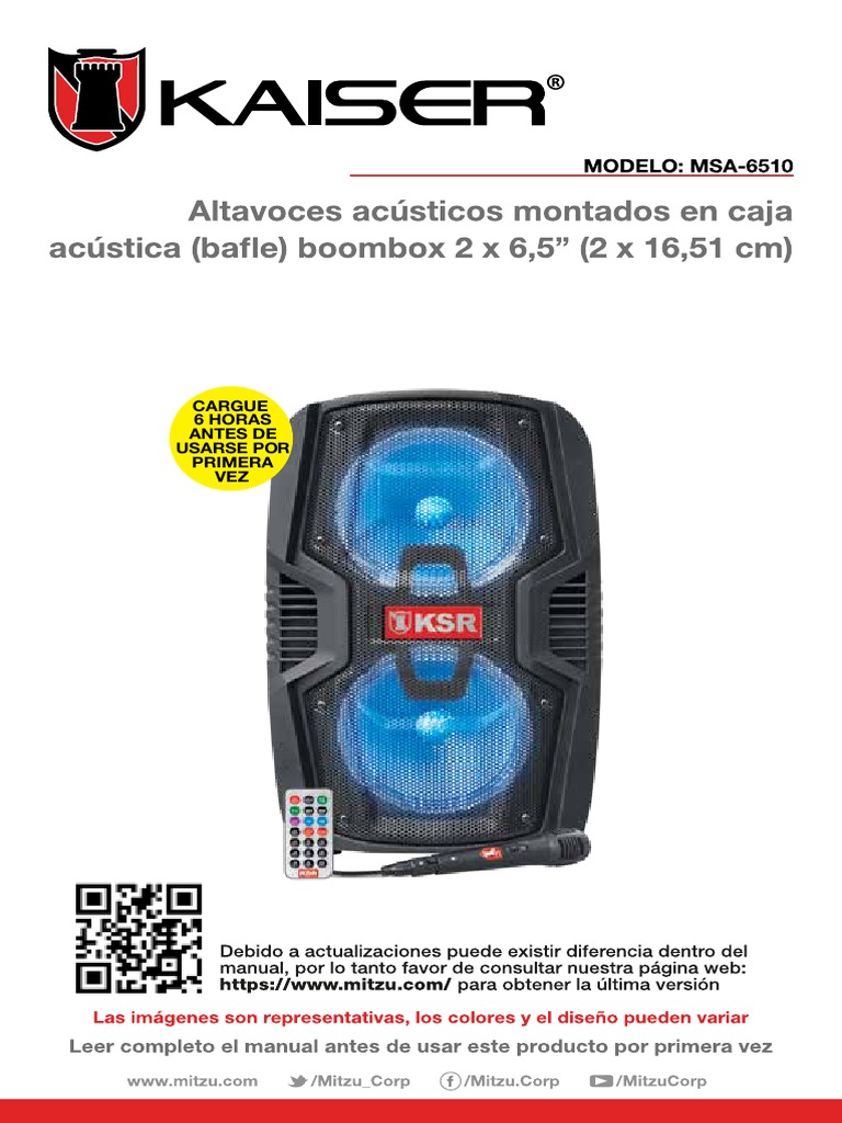Instrucciones de Carga Bocina Kaiser MSA-2016 | PDF