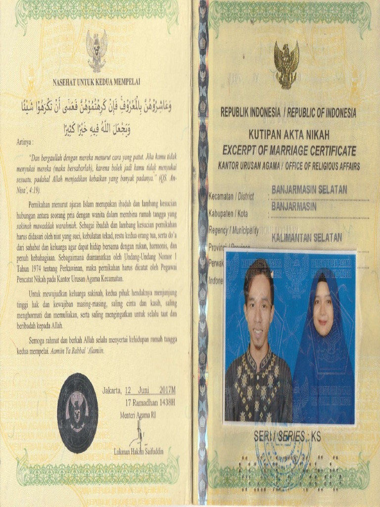 Buku Nikah Pdf Marriage Marriage Unions And Partnerships