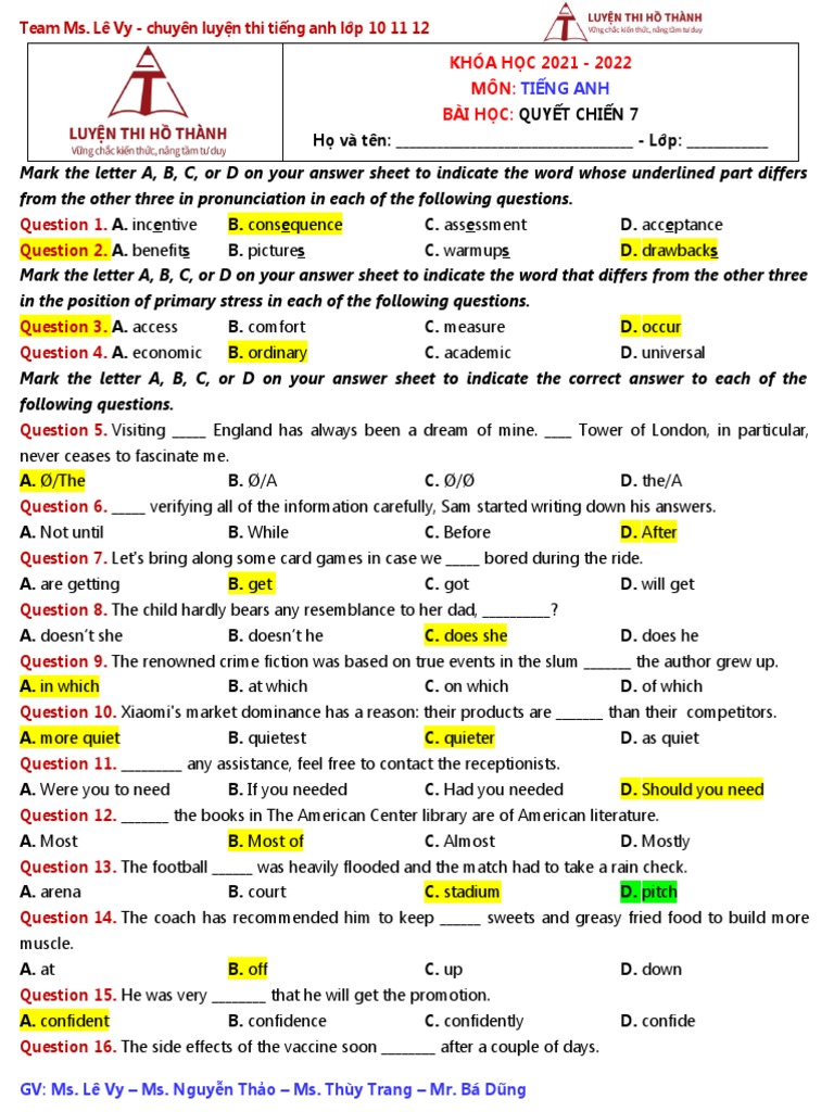 QUYẾT CHIẾN 7 | PDF | Learning Styles | Learning