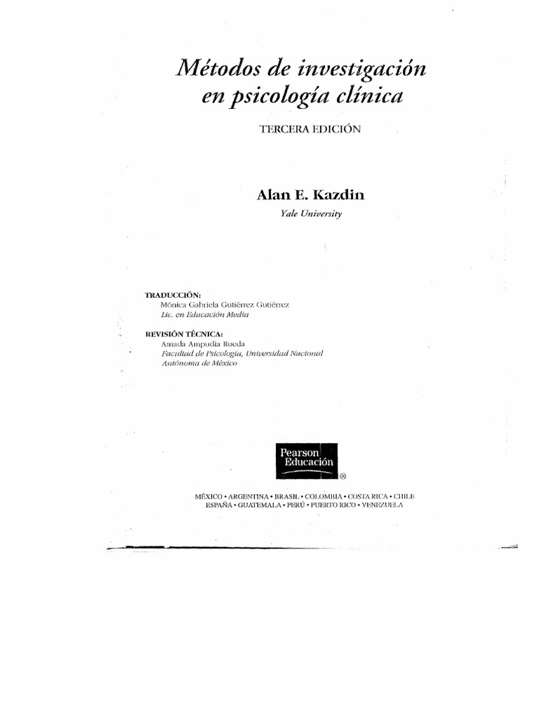 Kazdin - El Metodo de Investigacion Investigación en Psicología Clínica ...
