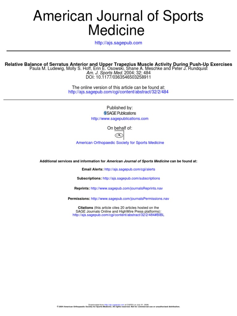 Ludewig 2004 - Relative Balance of Serratus Anterior and Upper ...