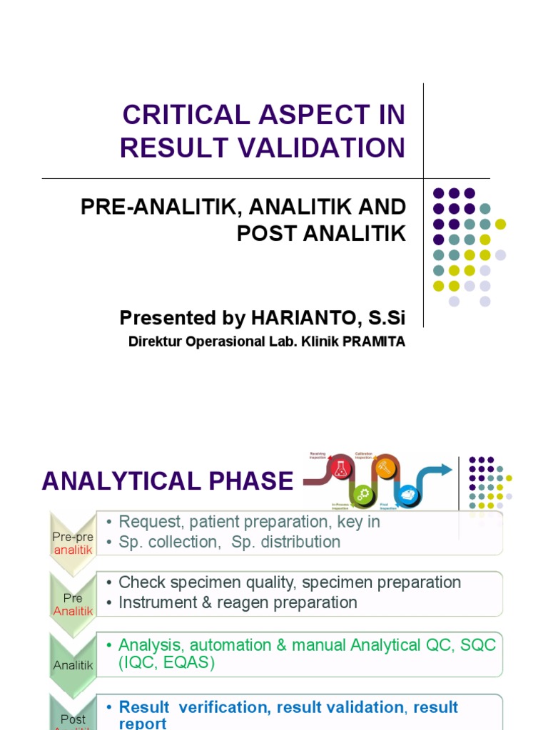 Critical Aspect in Resut Validation. | PDF