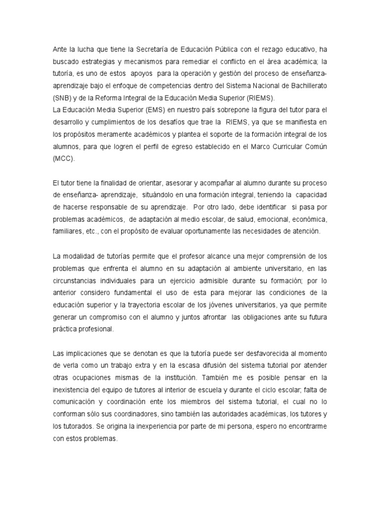 Tutorías | PDF Tutorías | PDF