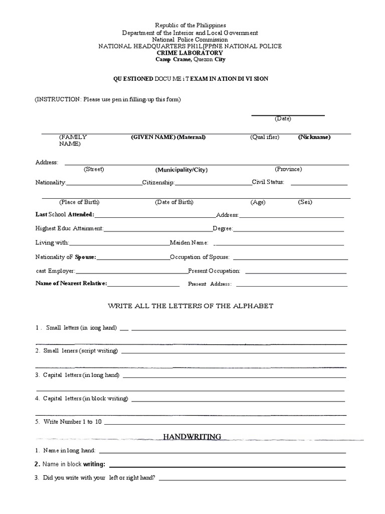 Handwriting Specimen | PDF | Writing | Justice