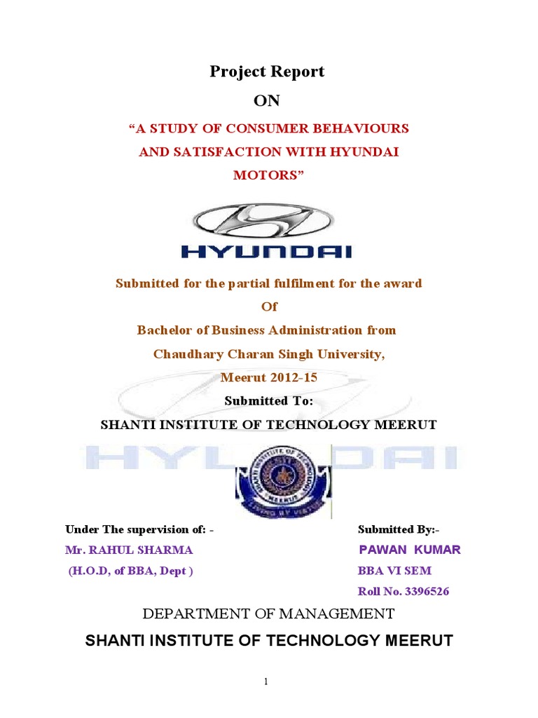 Customer Satisfaction With Hyundai Motorsdoc | PDF | Hybrid Electric ...