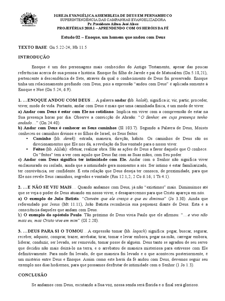 Enoque: Andando com Deus na Fé | PDF | Deus | Jesus