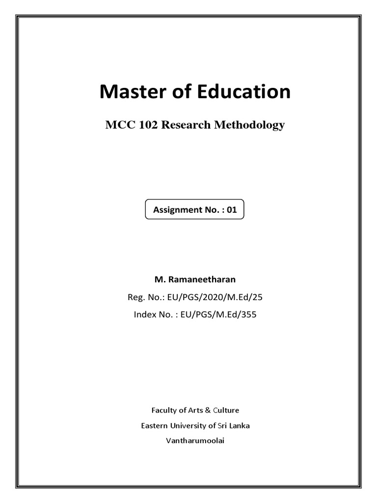 MCC 102 Research Methodology Ass #1 | PDF | Engineering