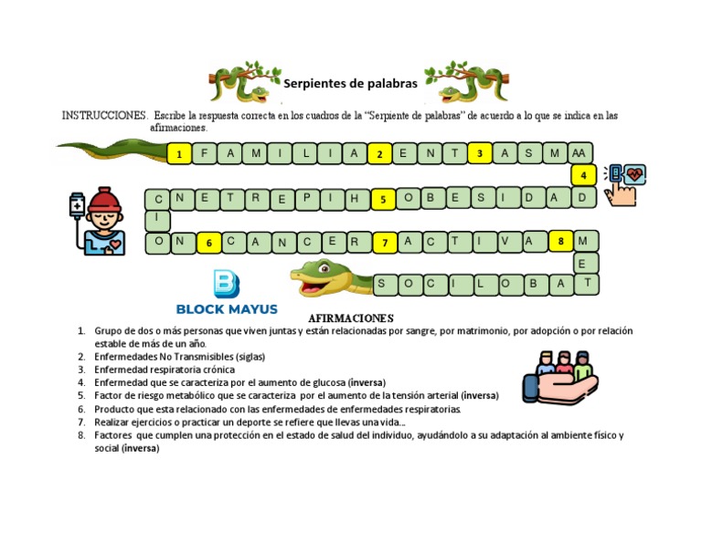 Serpientes de Palabras: Salud y Bienestar | PDF
