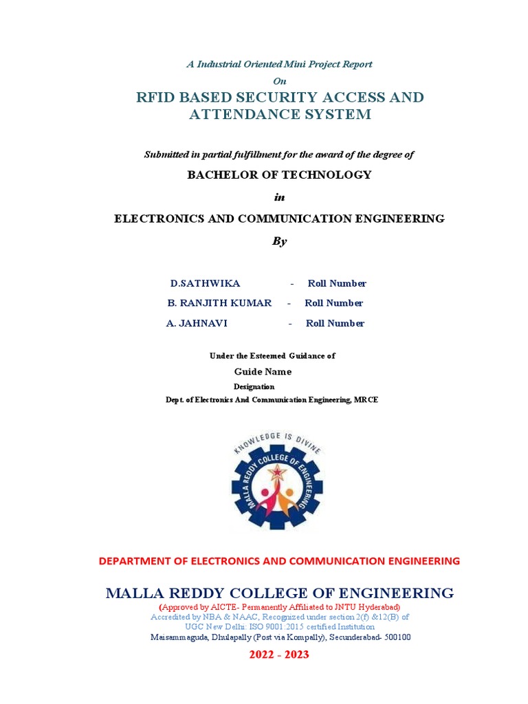 B.tech Mini Project Front Pages | PDF | Academic Degree | Educational ...