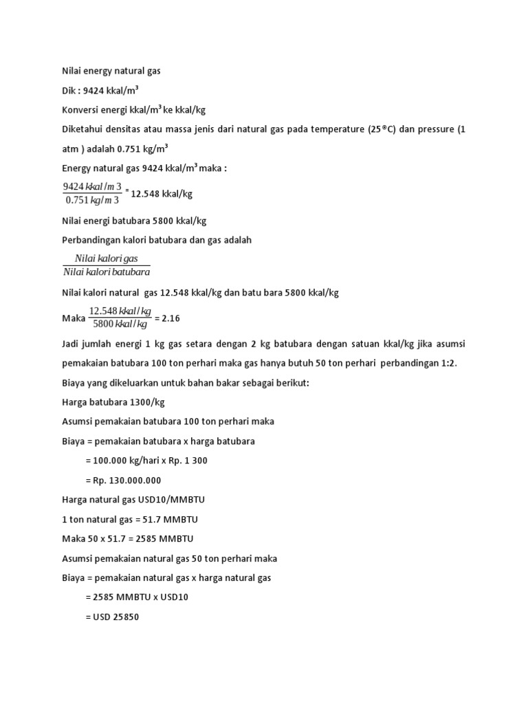 Perbandingan Biaya Energi Gas dan Batubara | PDF | Sains & Matematika ...